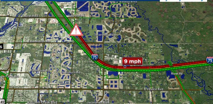I-75 Crash with vehicle on its side causes huge backup