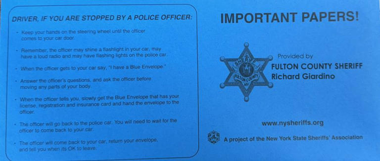 Fulton County Sheriff’s Office adopts Blue Envelope Program