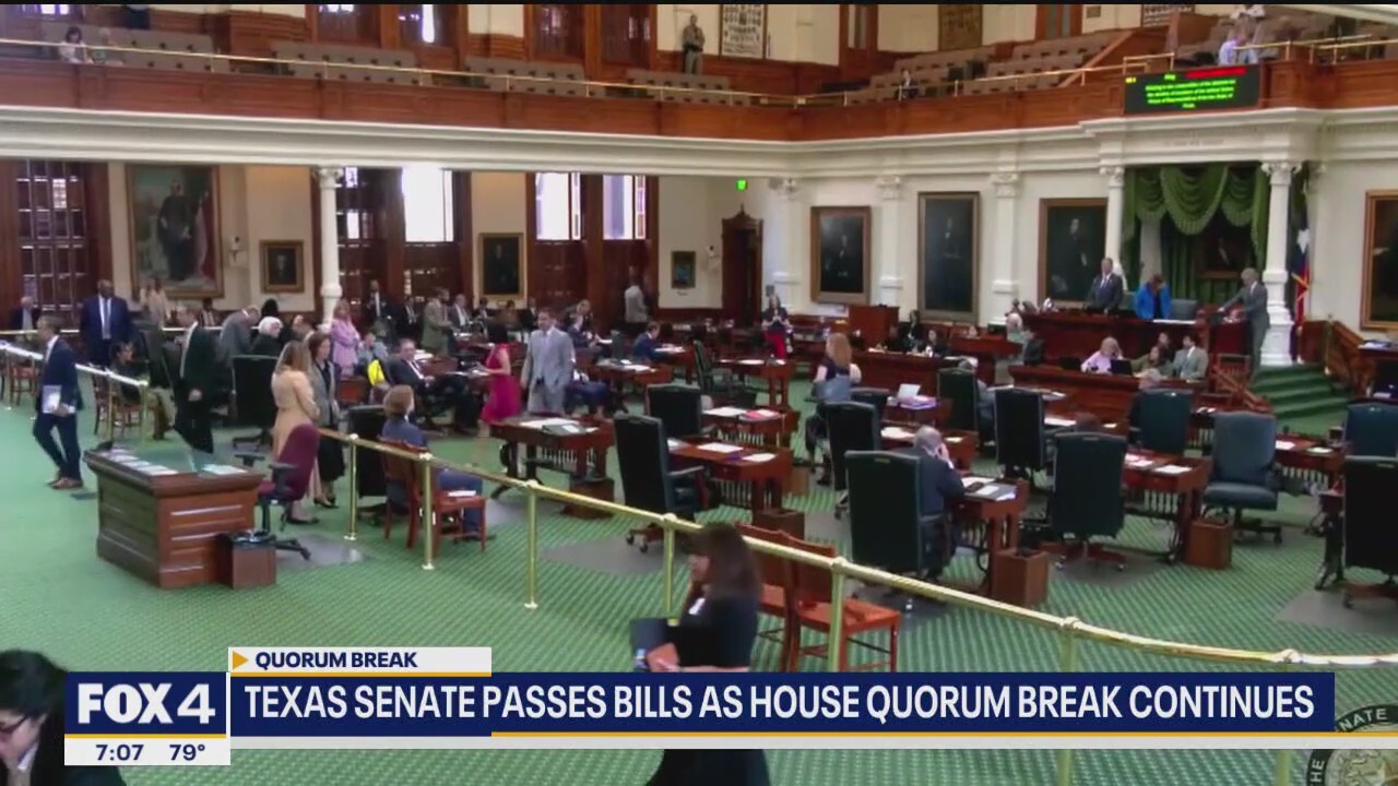 TX Senate passes bills as House quorum break continues