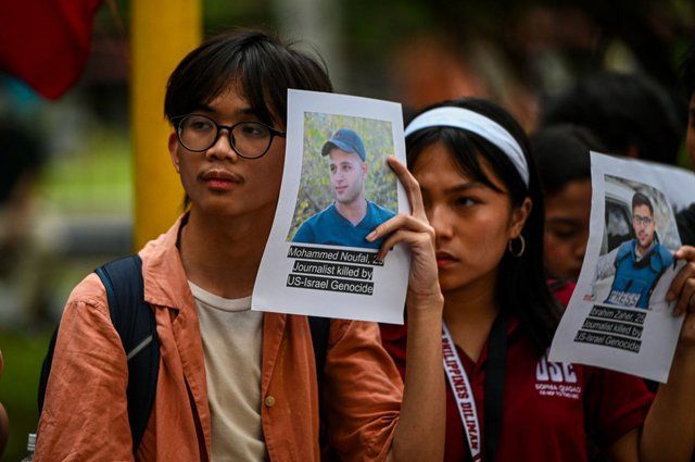 Student journalists, press freedom advocates protest Gaza media killings