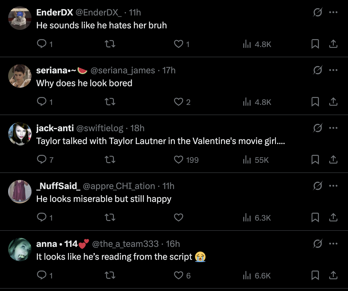 ‘I’ve never seen her talk to men’: Fans react to Taylor Swift and ...