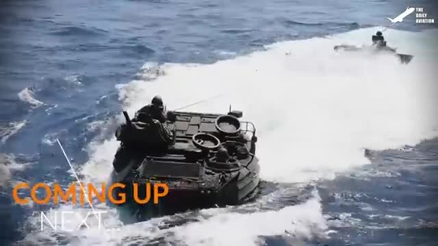 Massive US Armored Vehicle Floating in Deep Water