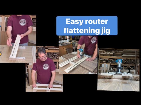 The Big Trim router flattening sled assembly and use
