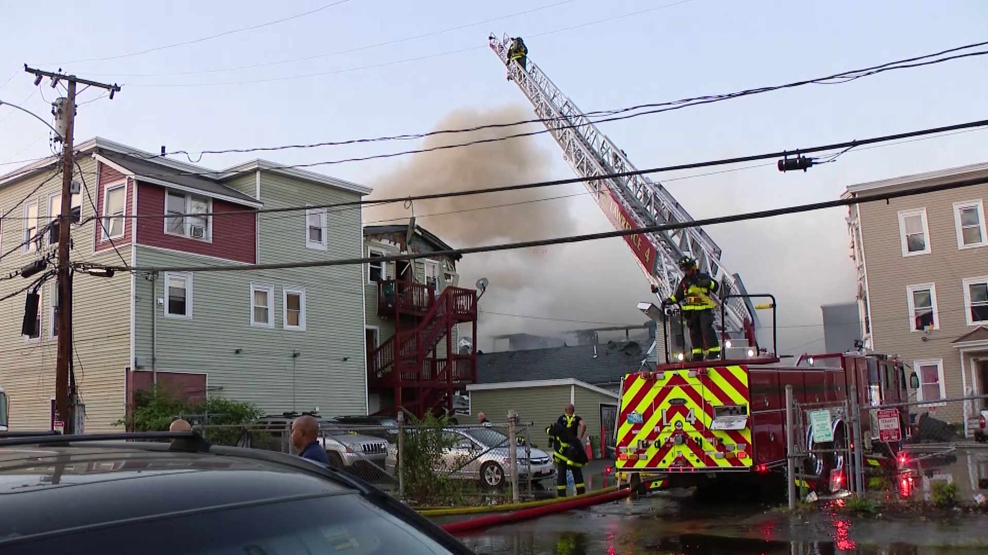 5 buildings burn in Lawrence fire
