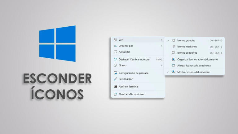 Oculta accesos directos en Windows 11 con iconos transparentes y ...