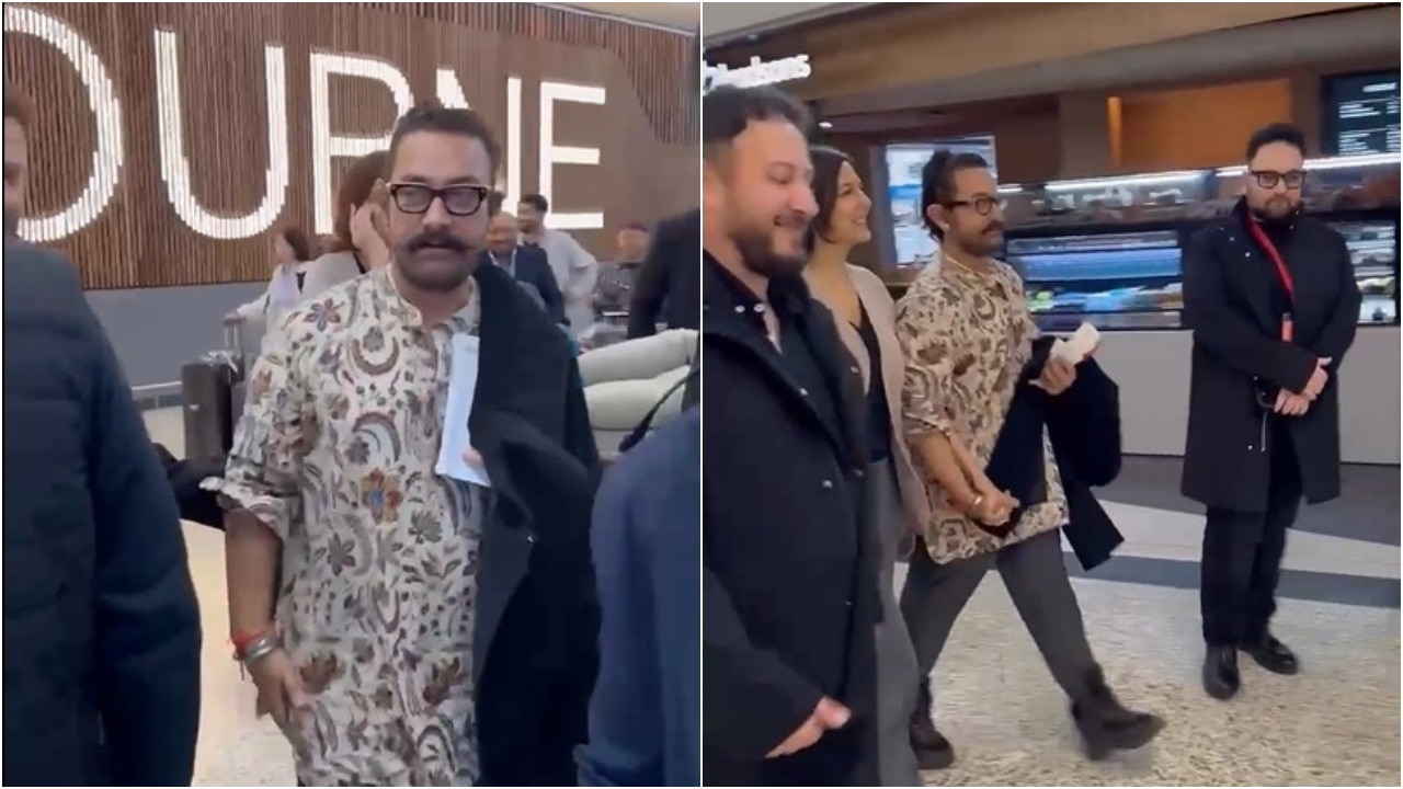 Aamir Khan, Gauri Spratt arrive in Melbourne for film festival. Video