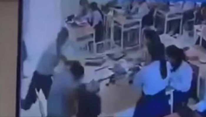 Caught On CCTV: Teen Student Slaps, Punches Math Teacher Over Exam ...