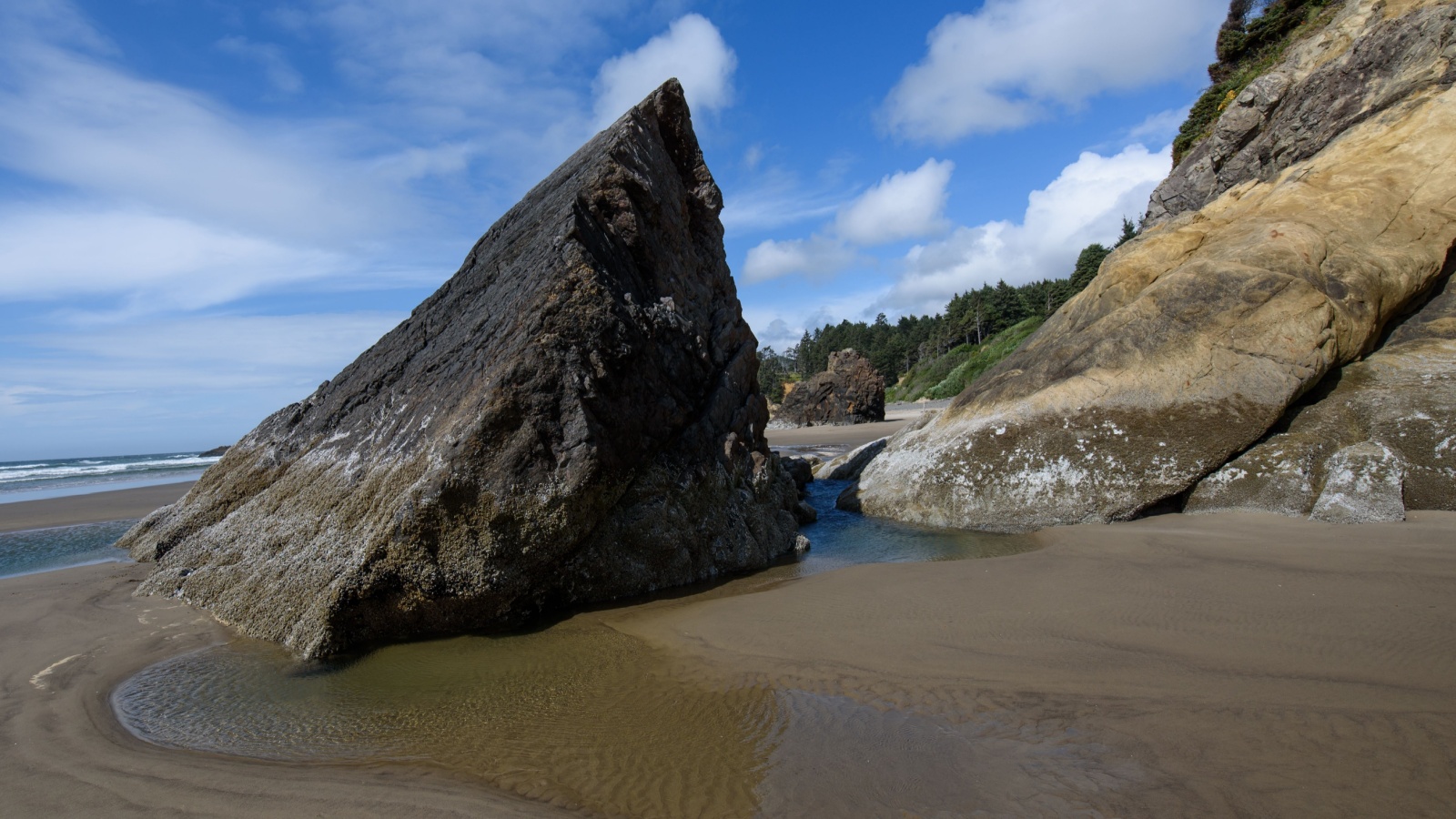 Exploring sea caves and cliffs along the Oregon coast