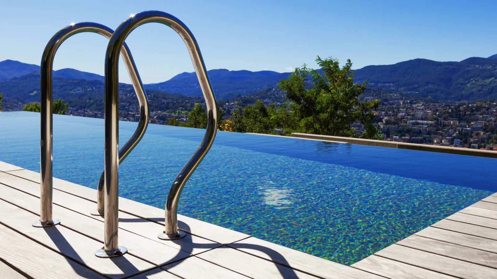 Modern terrace designs featuring infinity pools
