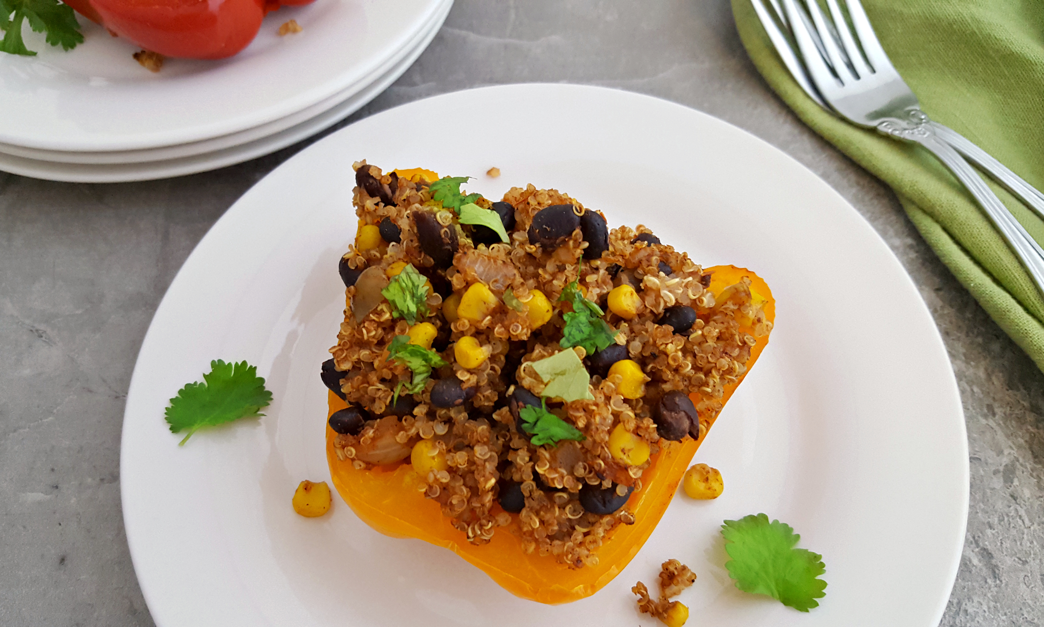 Mexican Stuffed Peppers with Quinoa & Black Beans