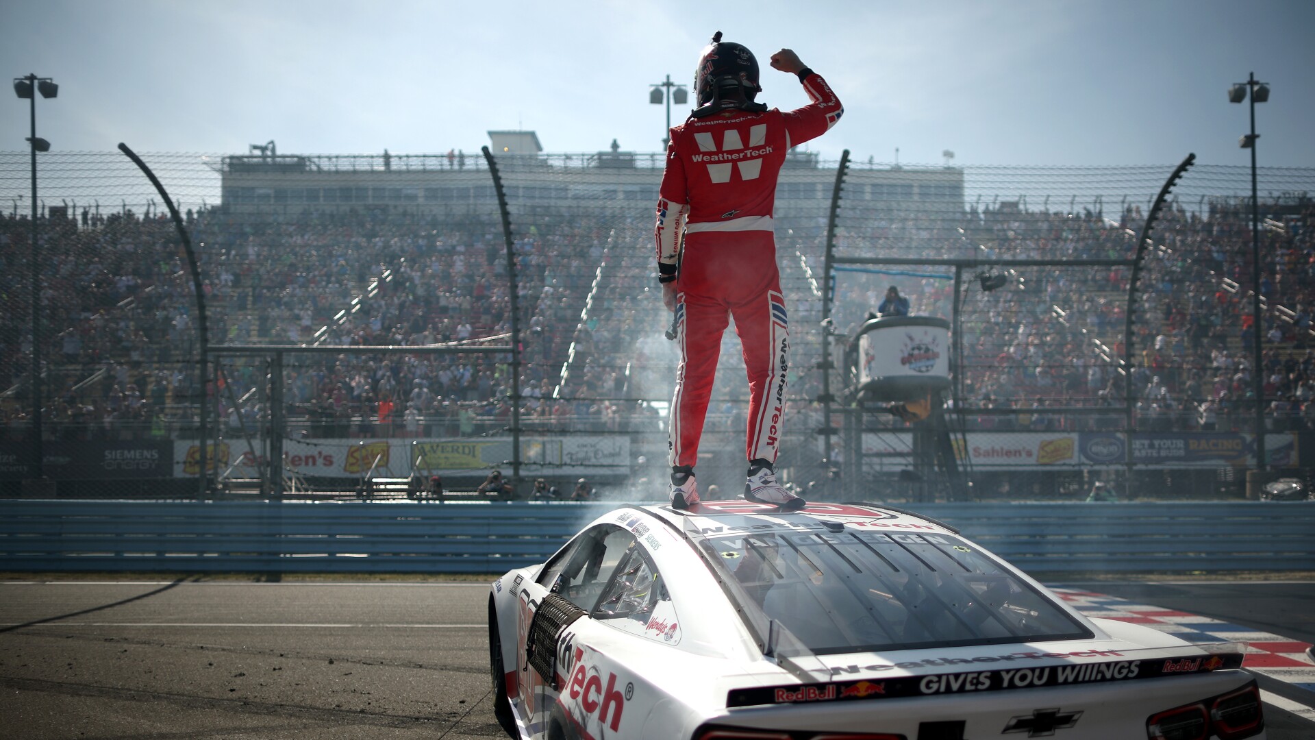 NASCAR will not curb driver celebrations after Connor Zilisch's fall in ...