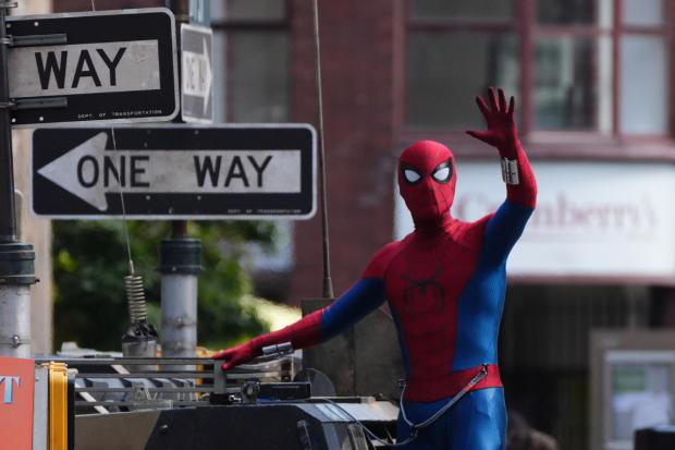 Spider-Man stunt double seen racing through Glasgow on military vehicle