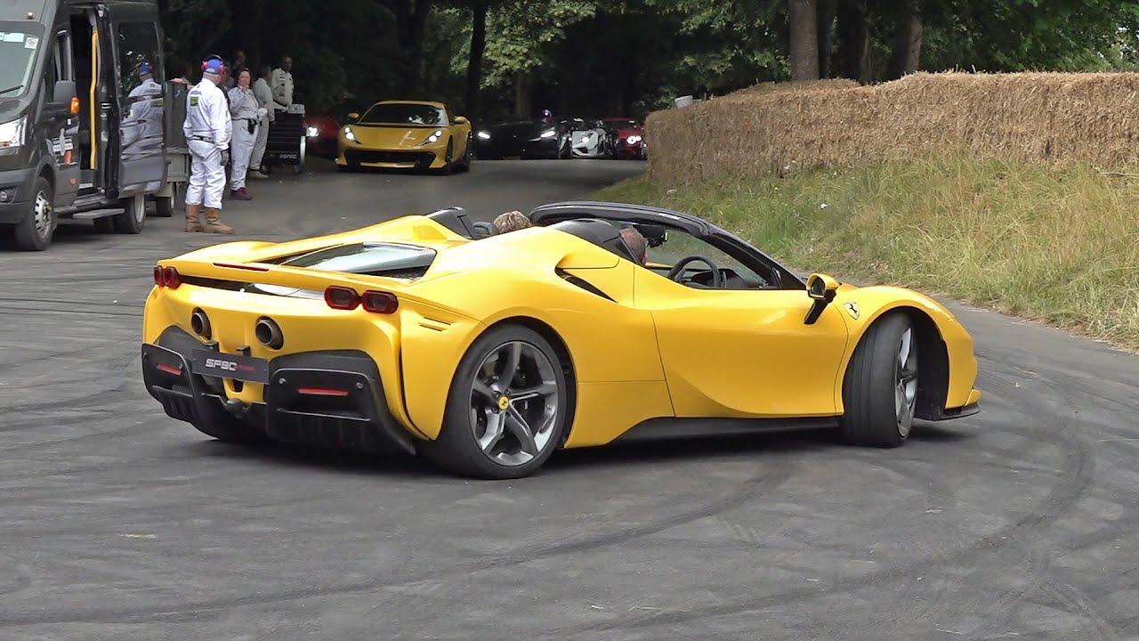 Ferrari SF90 Spider – Exhaust Sounds & Accelerations at Goodwood FOS