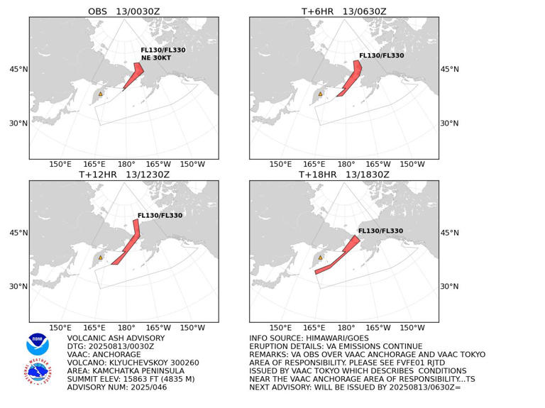 Volcanic ash from Russia halts flights in western Alaska