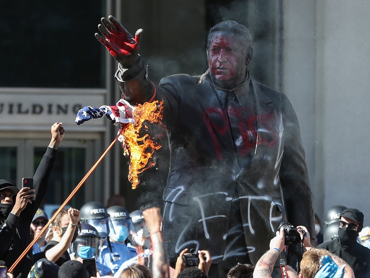 The Frank Rizzo statue, once a symbol of racial strife in Philadelphia ...