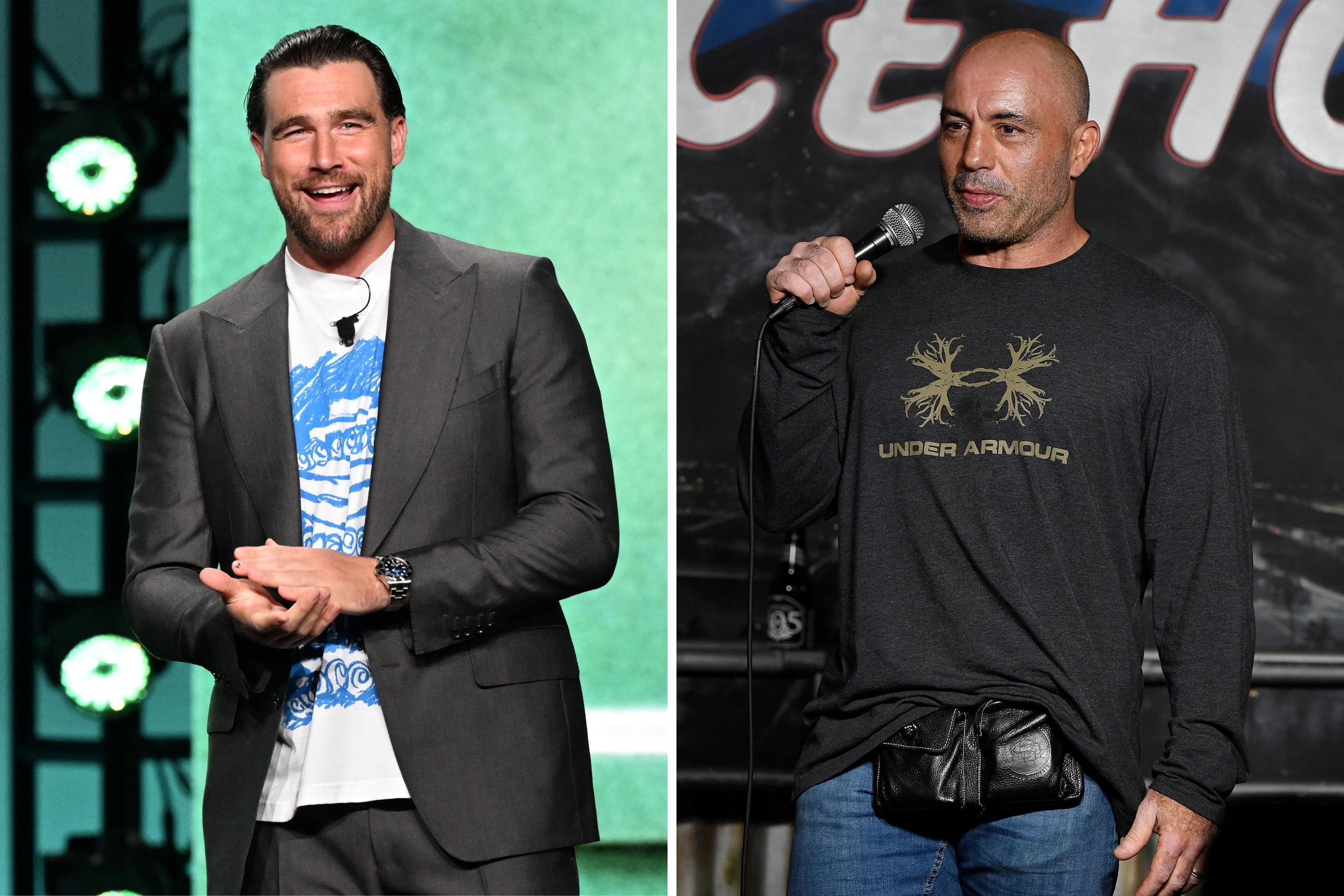 Travis Kelce's "New Heights" beats Joe Rogan in top podcast chart