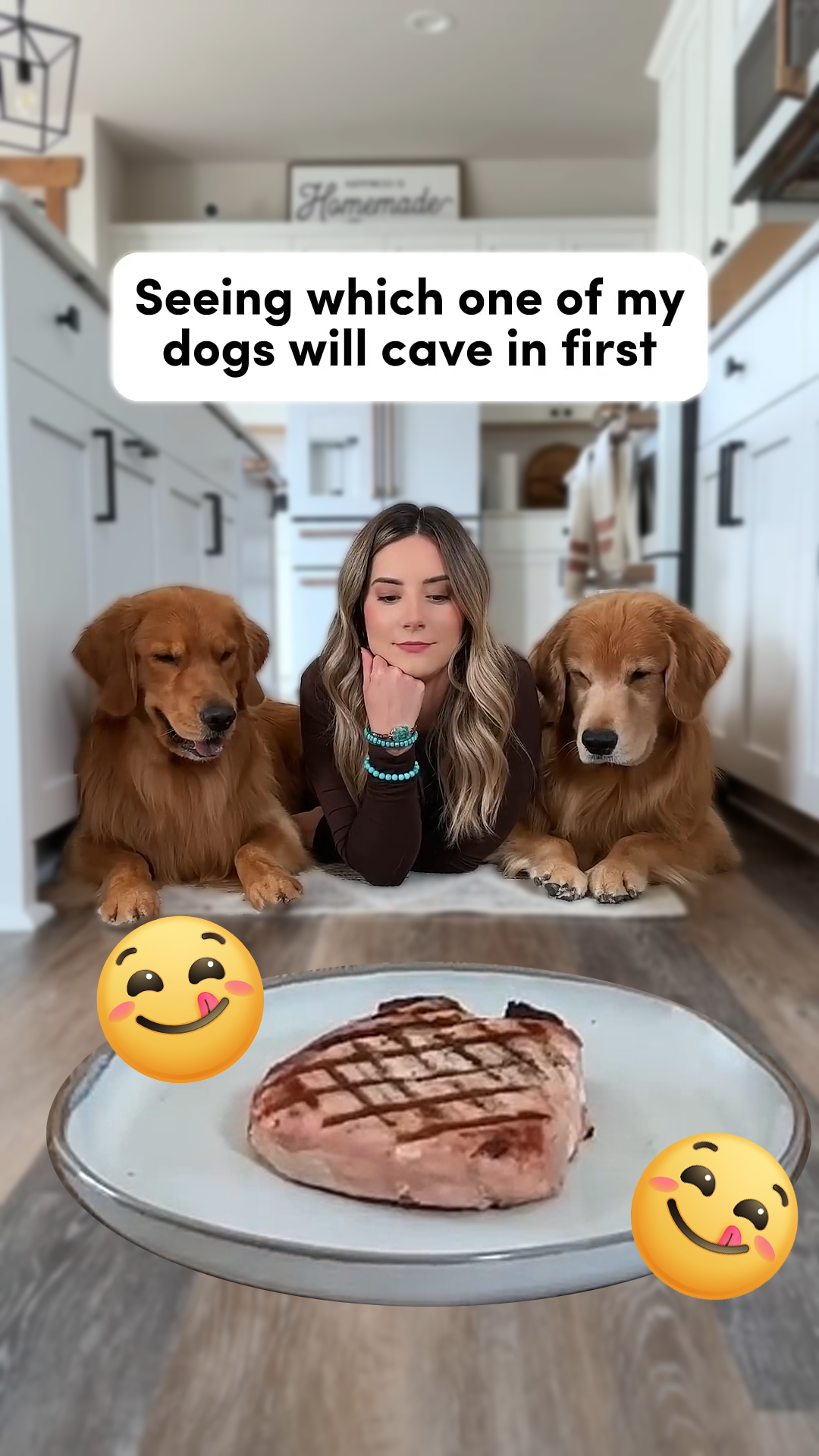 Golden Retriever vs Steak Patience Test