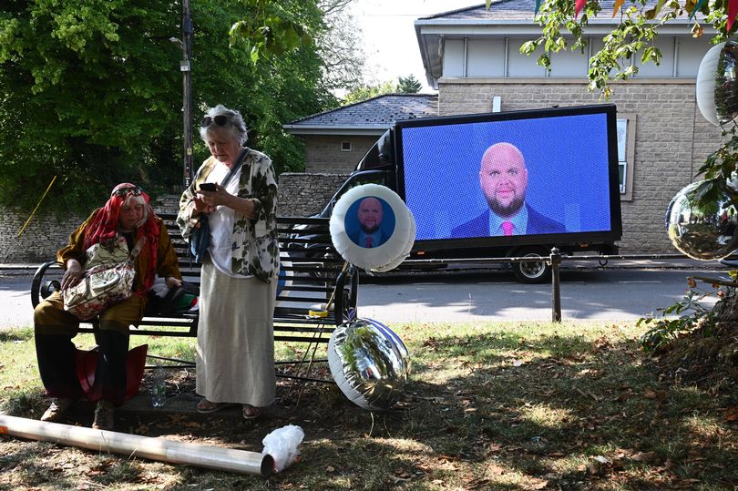 Van mocking JD Vance's face is driven around English village where VP ...
