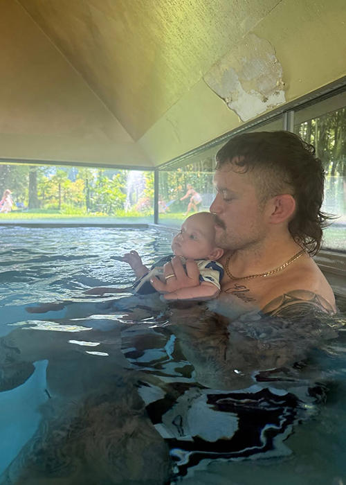 Elaine and Andrew Porter reunite on first family holiday with baby son