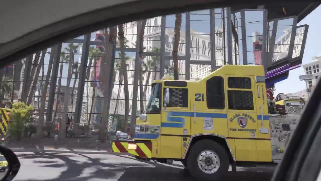 Video shows fire crews outside Cosmopolitan on Las Vegas Strip