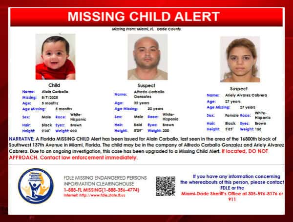 Florida Missing Child Alert Issued For 5-Month-Old Boy