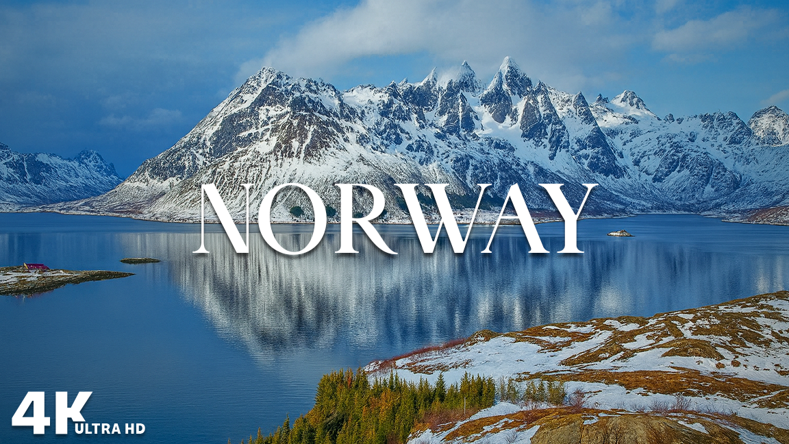 Winter in Norway – Snowy Landscapes with Calming Music (4K)