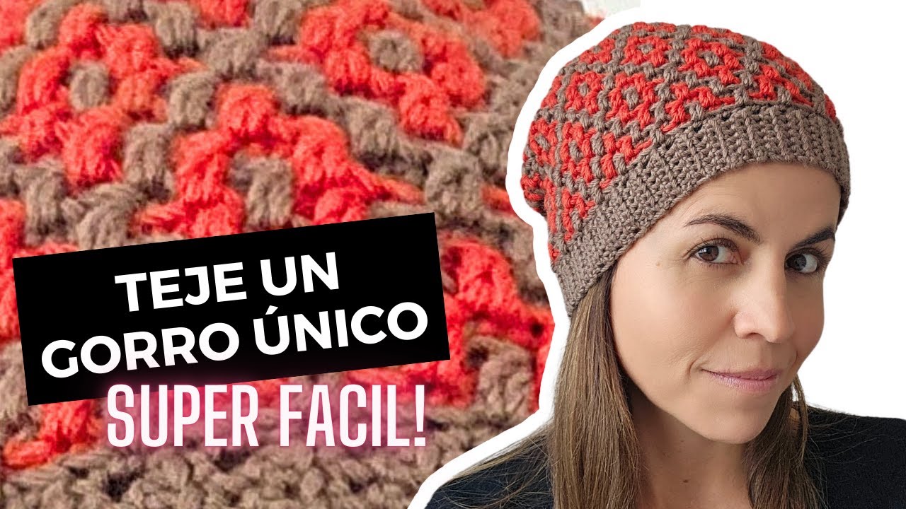 Gorro a Crochet Mosaic: Cómo Tejer un Gorro Fácil en Dos Colores ...
