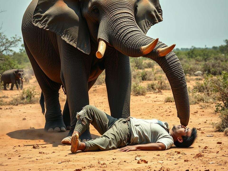 Viral video shows wild elephant trampling tourist, stripping his pants ...
