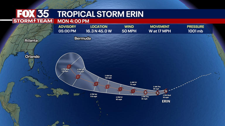 Tropical Storm Erin tracker: Hurricane forecast, timeline, spaghetti ...
