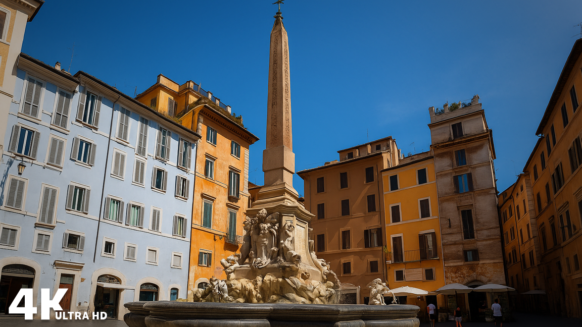 Exploring Trevi Fountain and Pantheon in Rome, Italy (4K)