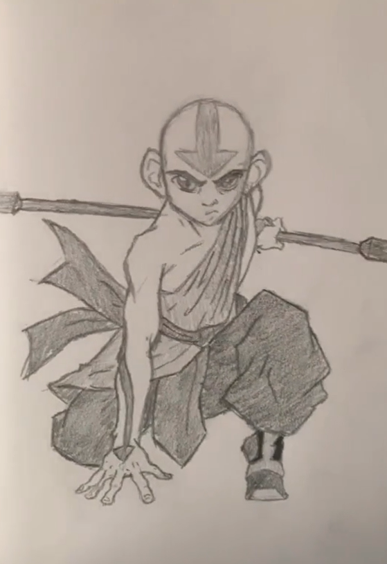 Epic Aang Upcycling Sketch – From Trash to Art