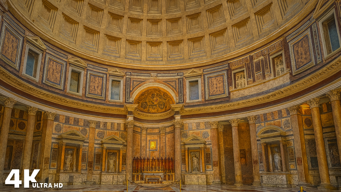 Rome, Italië – Wandeltocht bij de Trevifontein en het Pantheon (4K)