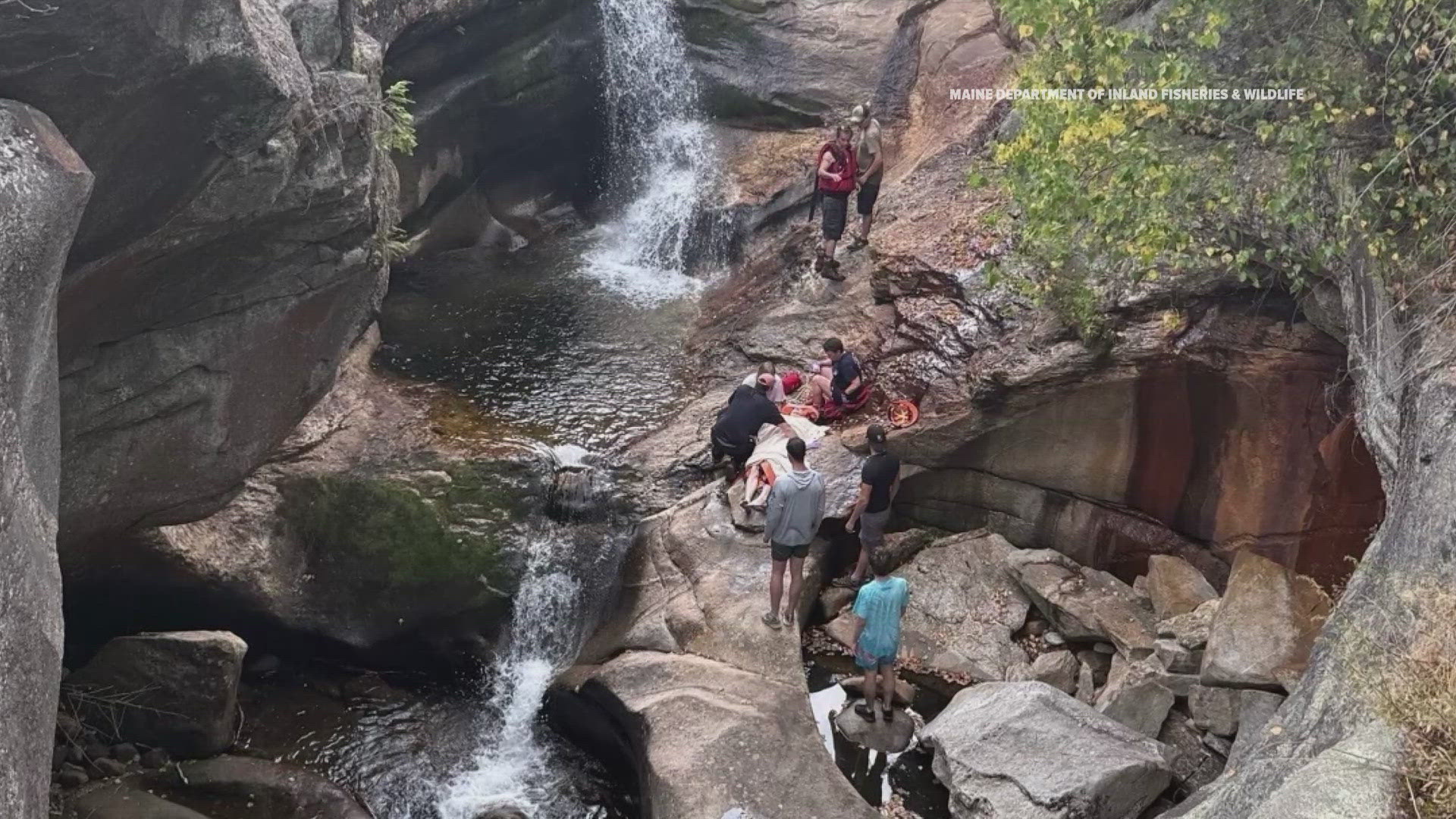 Young adult seriously injured in fall from ledge at Screw Auger Falls