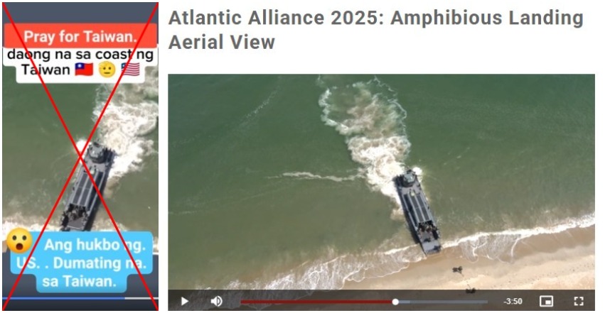 Naval exercise footage shot in US, not Taiwan