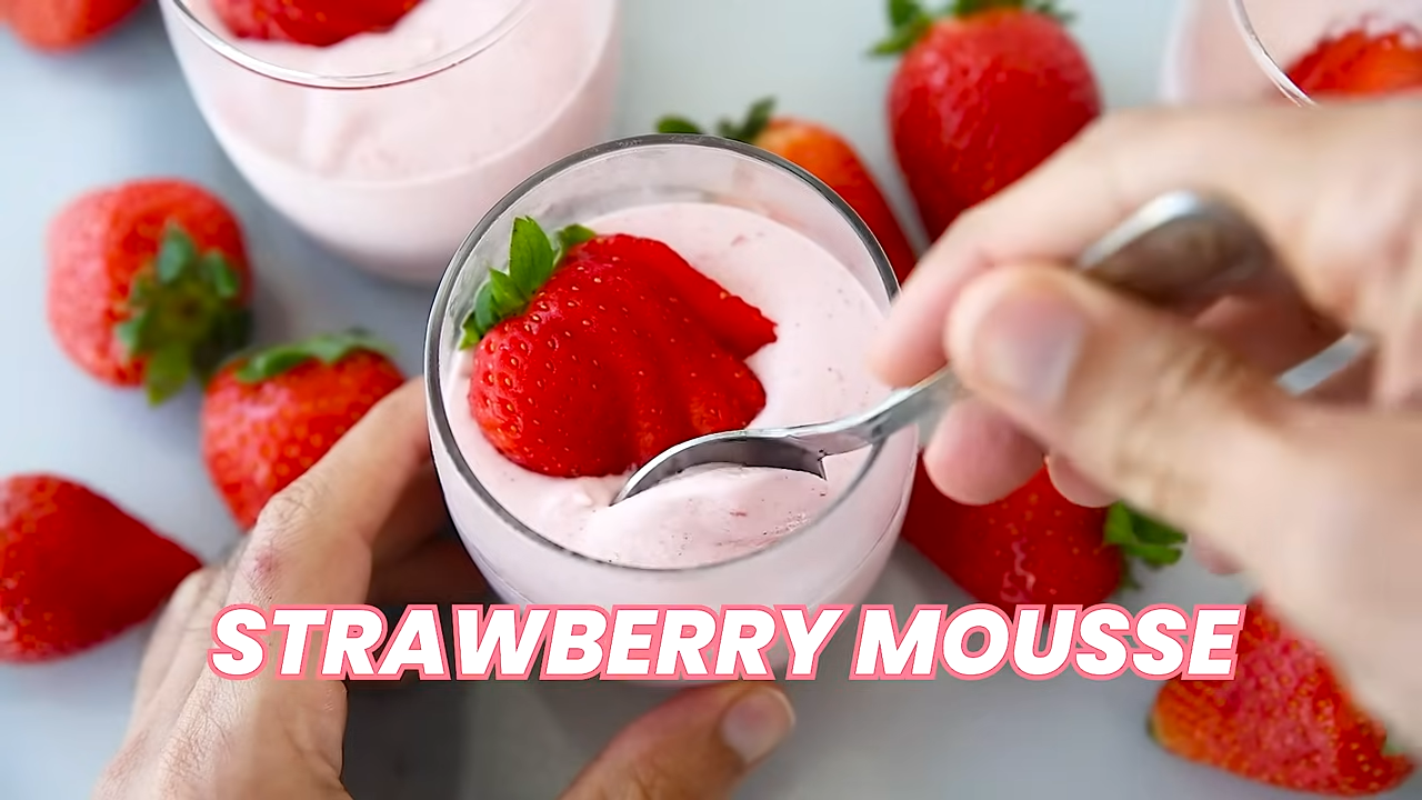 Easy 3-Ingredient Strawberry Mousse | No Eggs, No Gelatin
