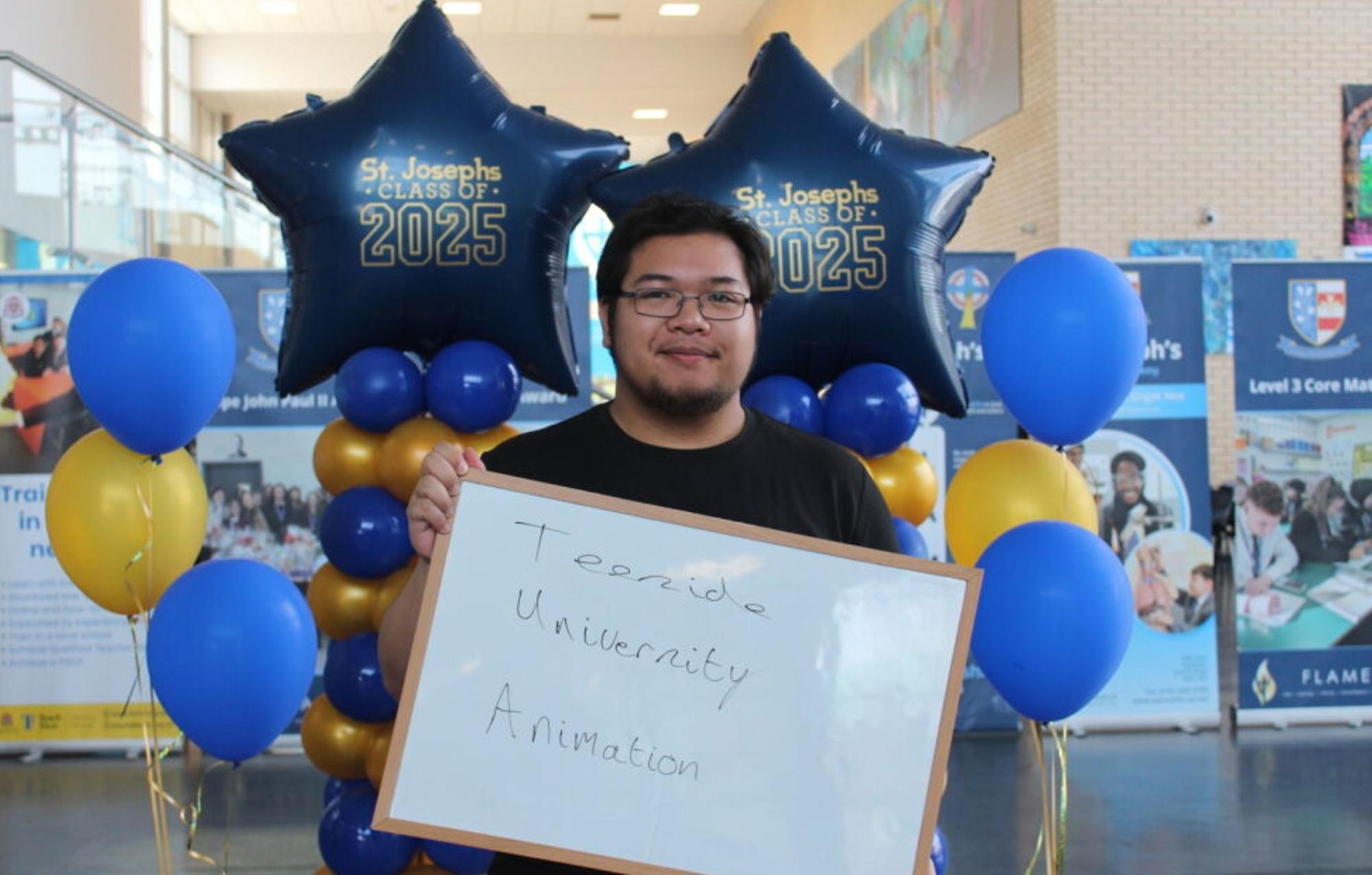 Delighted A level students celebrate the results of their hard work