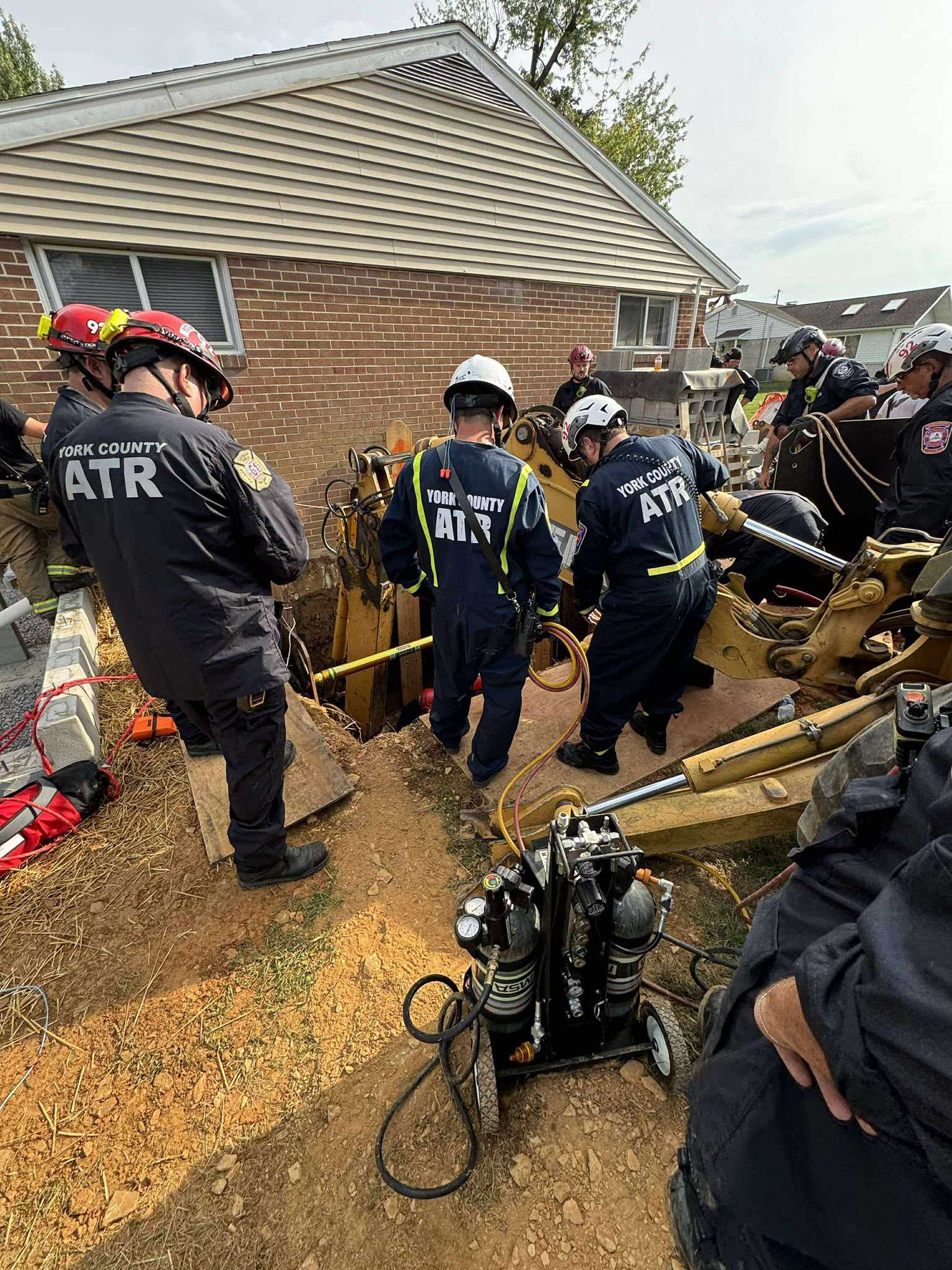 Man taken to trauma center after falling down 8-foot trench