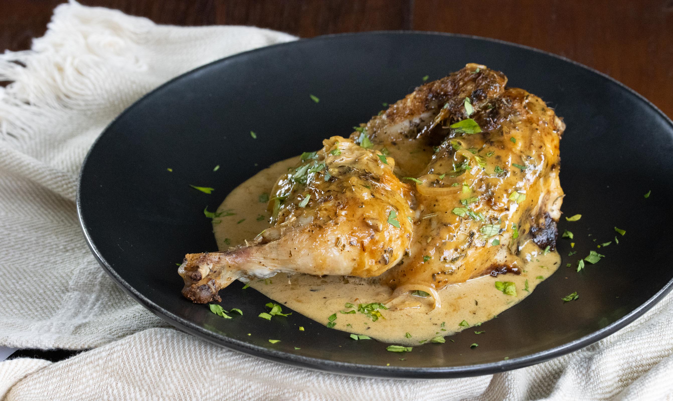 Cornish Game Hen With Cream Sauce