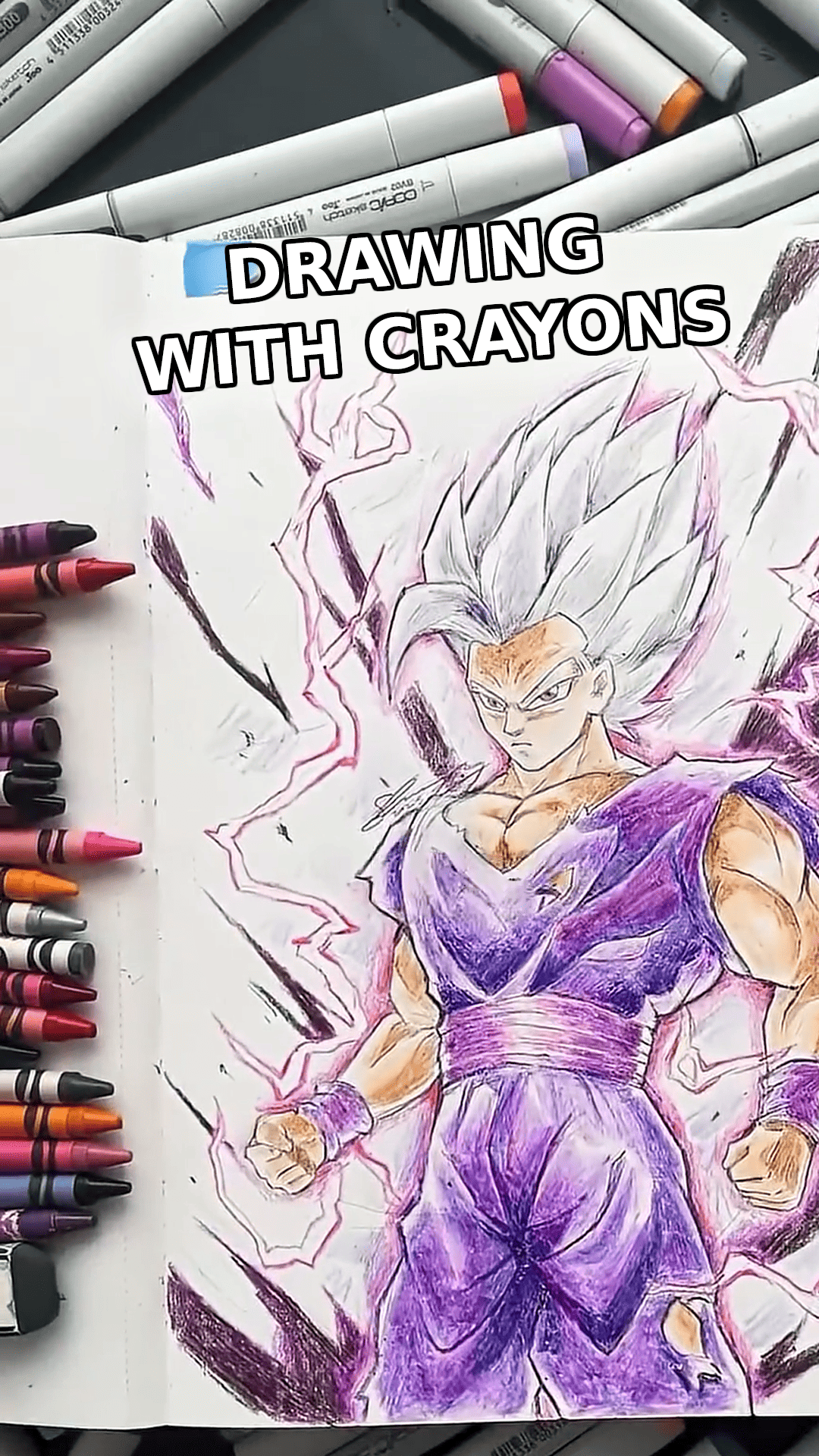 Drawing Anime Art with Crayons