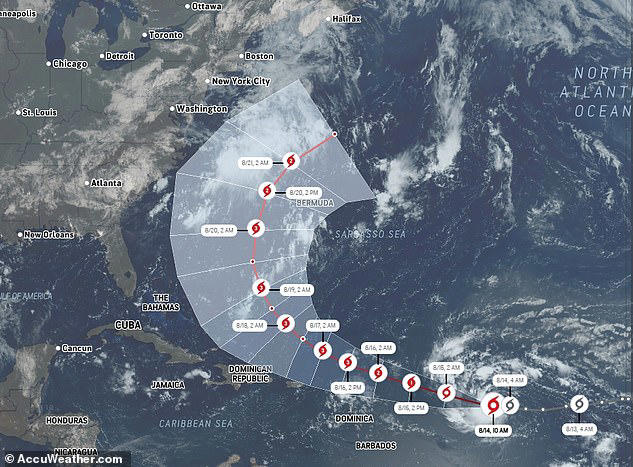 Hurricane warning issued as Tropical Storm Erin gains strength in the ...