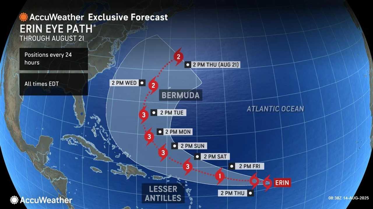 New Update: Tropical Storm Erin Neas Major Hurricane Status As East ...