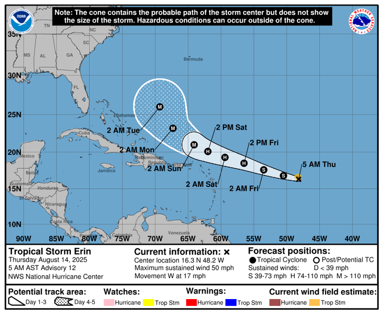 Will Tropical Storm Erin impact weekend weather in Daytona, Flagler ...