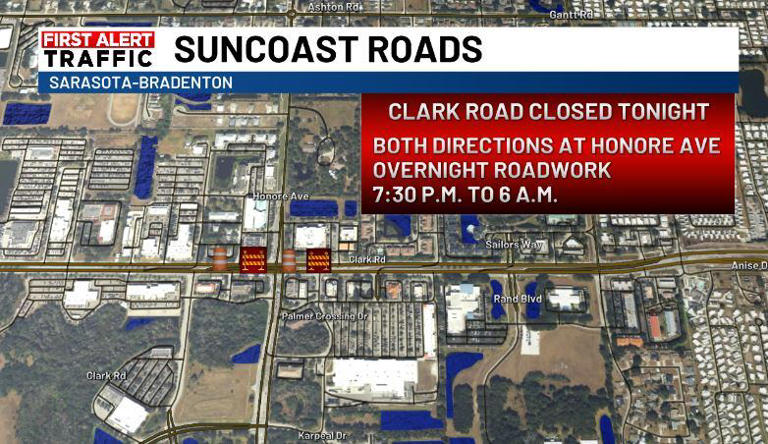 Clark Road to close with delays possible