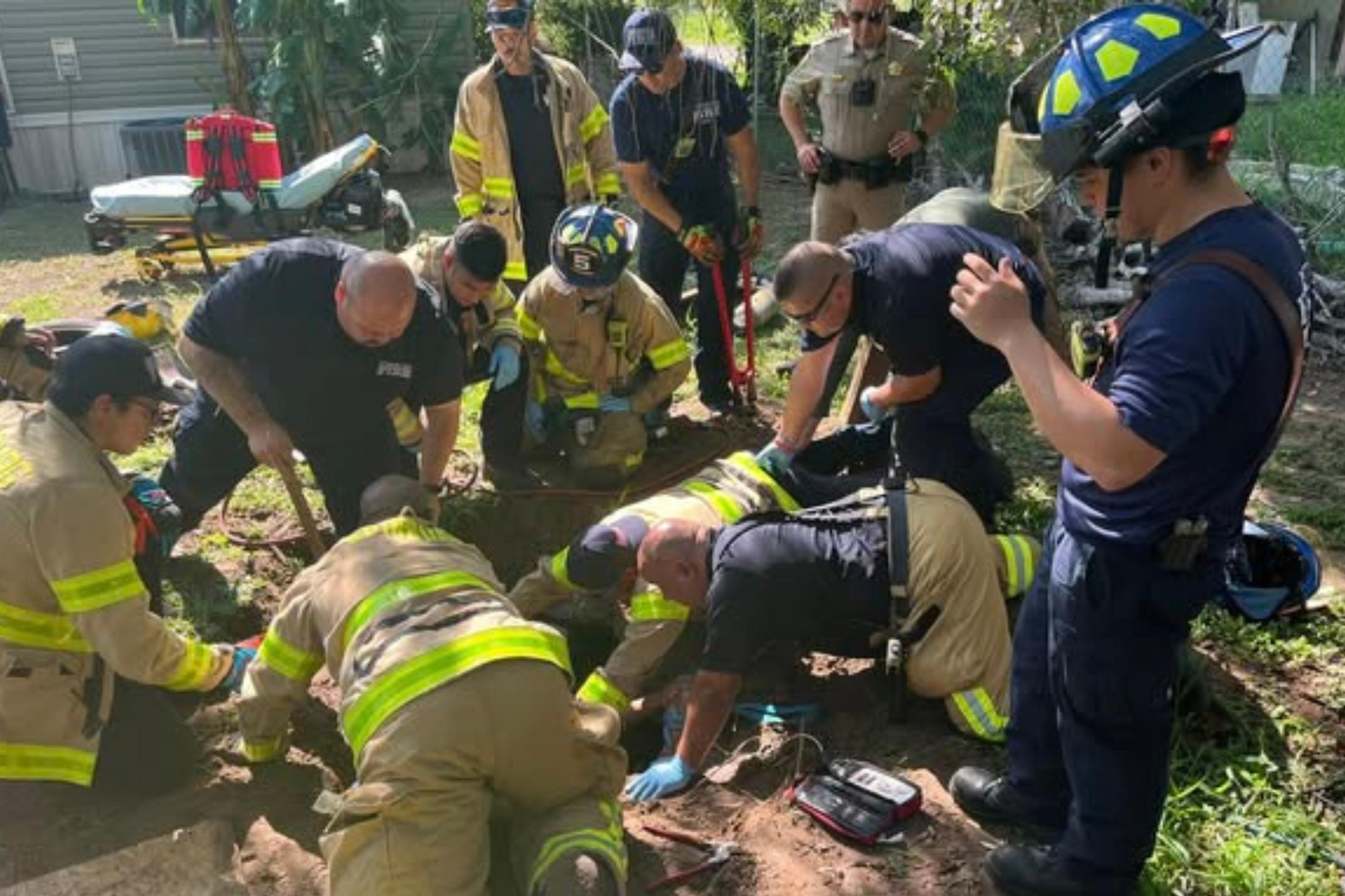 Missing Texas man found alive after cries for help heard underground