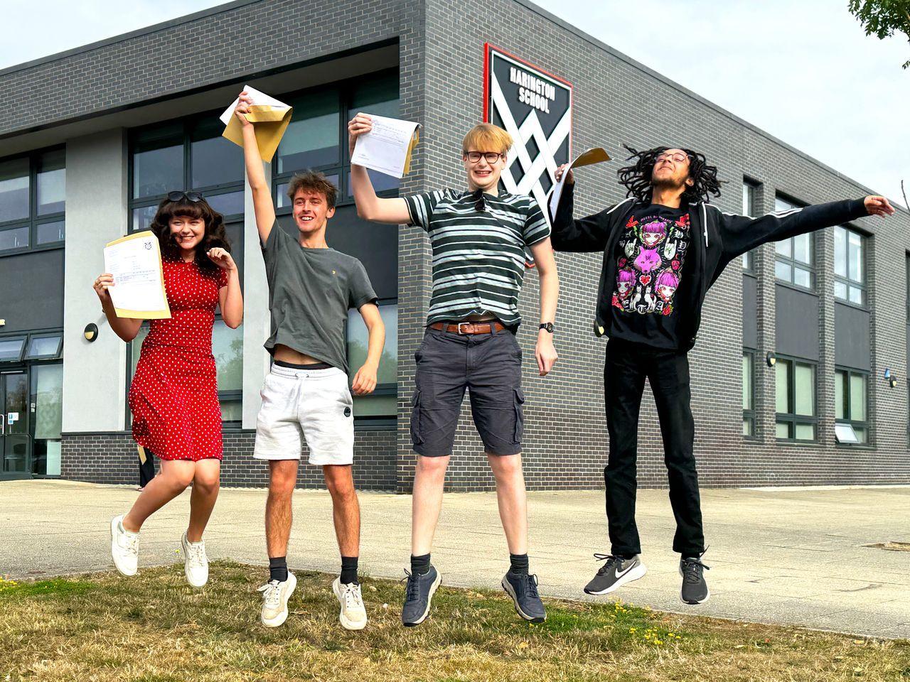 Harington School students celebrate A level success