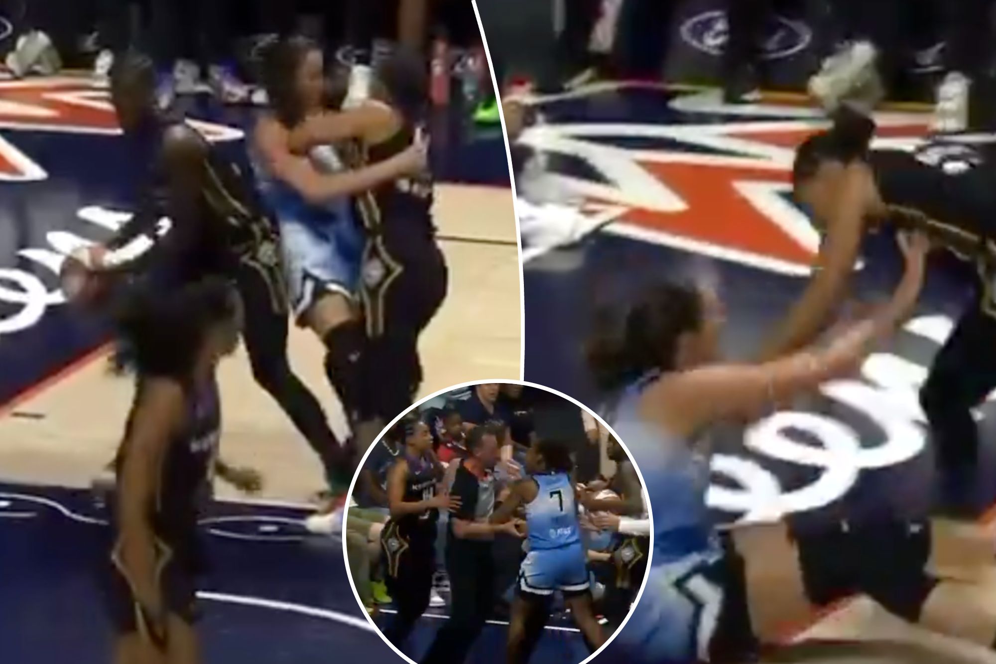 Three WNBA players ejected after fiery Sun-Sky scrap