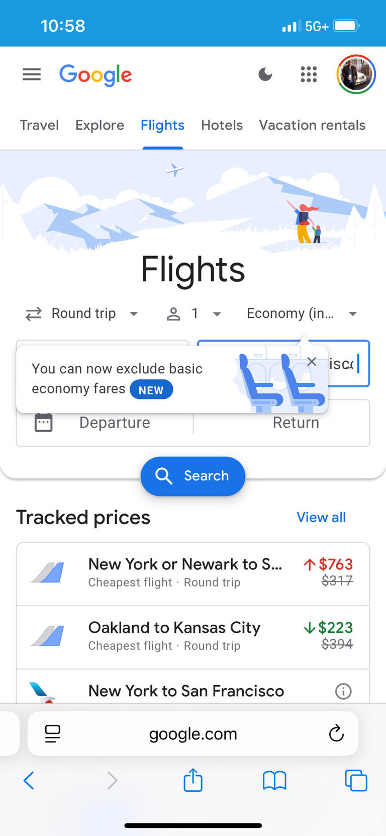 Finally! Google Flights adds ability to filter out basic economy ...