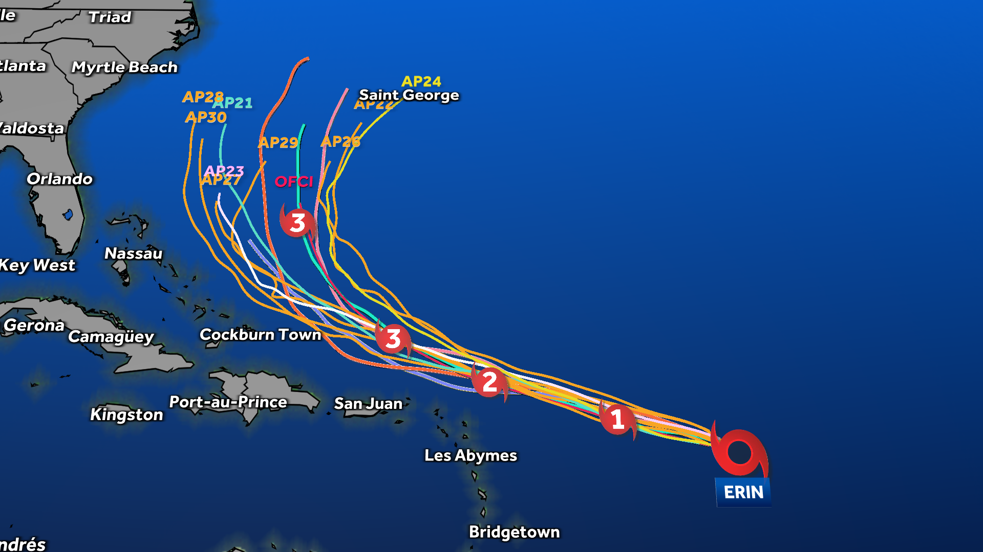 Tropical Storm Erin strengthening, on track to become a powerful ...