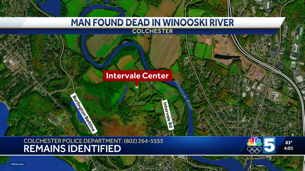 Colchester police identify person found dead in Winooski River