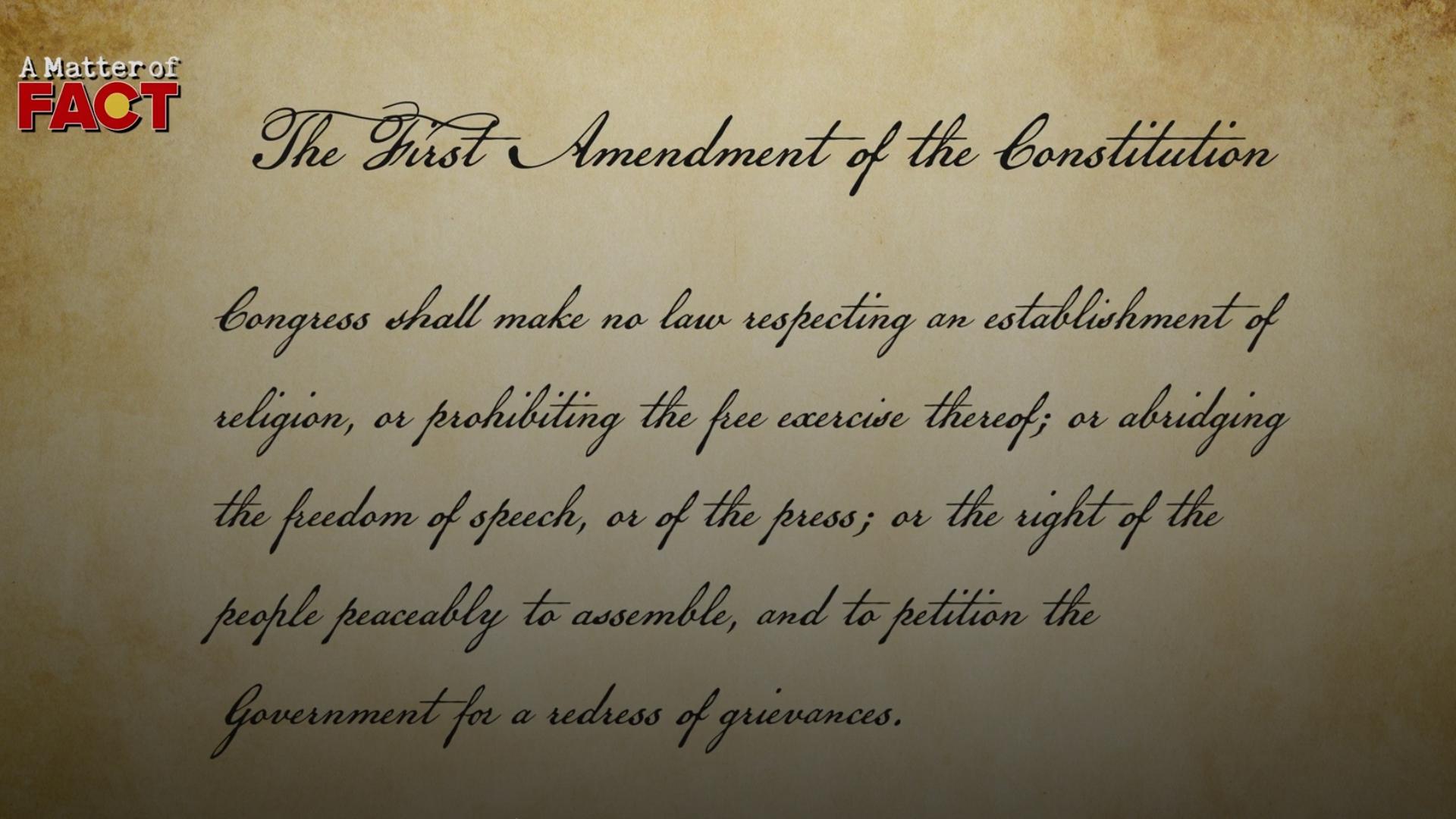 A Matter of Fact: Origin of the First Amendment